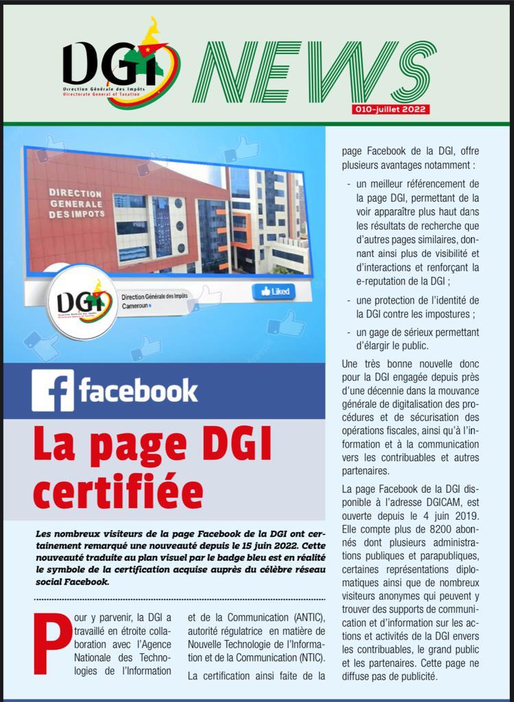 DGI NEWS N°010-07-022 | Direction Générale des Impôts (DGI)